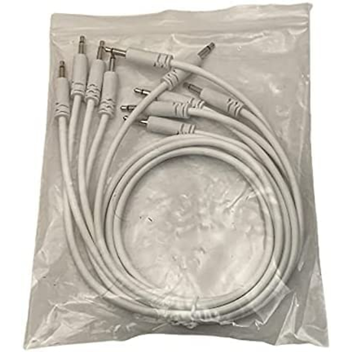 Starving Students Music Supplies Luigi's Modular Supply Spaghetti Eurorack Patch Cables - Package of 5 White Cables, 36" (90 cm)