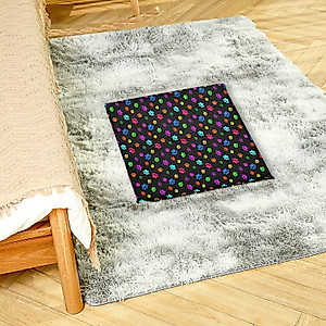 xigua Memory Cushion Foam Comfortable Seat Cushion Breathable Non-Slip Chair Cushion Pad for Office Sofa Chair Car Seat, Colorful Dog Paw Print