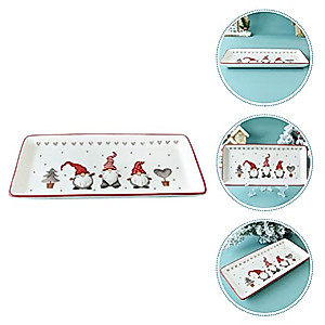 Rectangular Platters Porcelain Serving Plates Christmas Gnomes for Serving Salad Pasta Cheese Appetizer Ham Dishwasher Safe