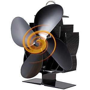 YENPOZIKA Wood Stove Fan 4 Blades for Wood/Log Burner/Fireplace Silent Operation