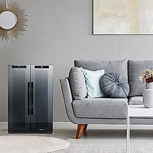 Luma Comfort Shadow Series Wine Cooler Refrigerator 12 Bottle & 39 Can Dual Temperature Zones, Freestanding Mirrored Wine and Beverage Fridge with Double-Layer Tempered Glass Door & Compressor Cooling