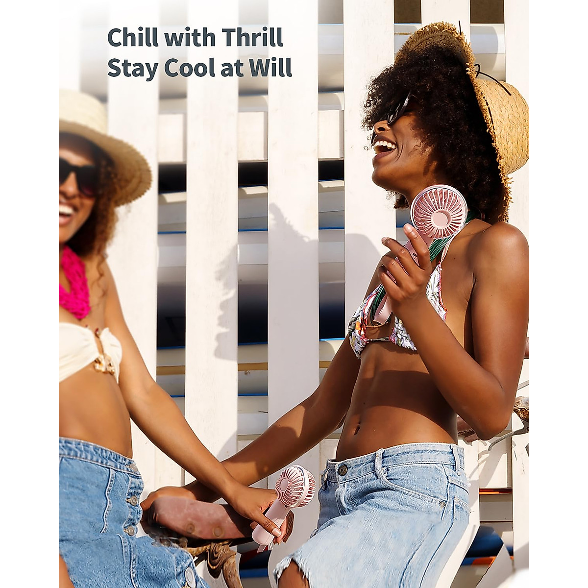 coldSky Portable Handheld Mini Fan, 3 Speeds Personal Small Fan For Makeup Eyelash, Cute Design Rechargeable Desk Fan With Non-slip Base For Travel, Bedroom, Woman, Men