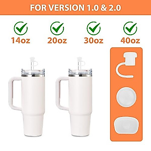 12PCS Silicone Spill Proof Stopper Set - Spill Stopper Straw Cover for Stanley Cup 1.0 2.0 40oz 30oz, Stanley Accessories Including 2 Straw Cover Cap, 2 Square Spill Stopper And 2 Round Leak Stopper