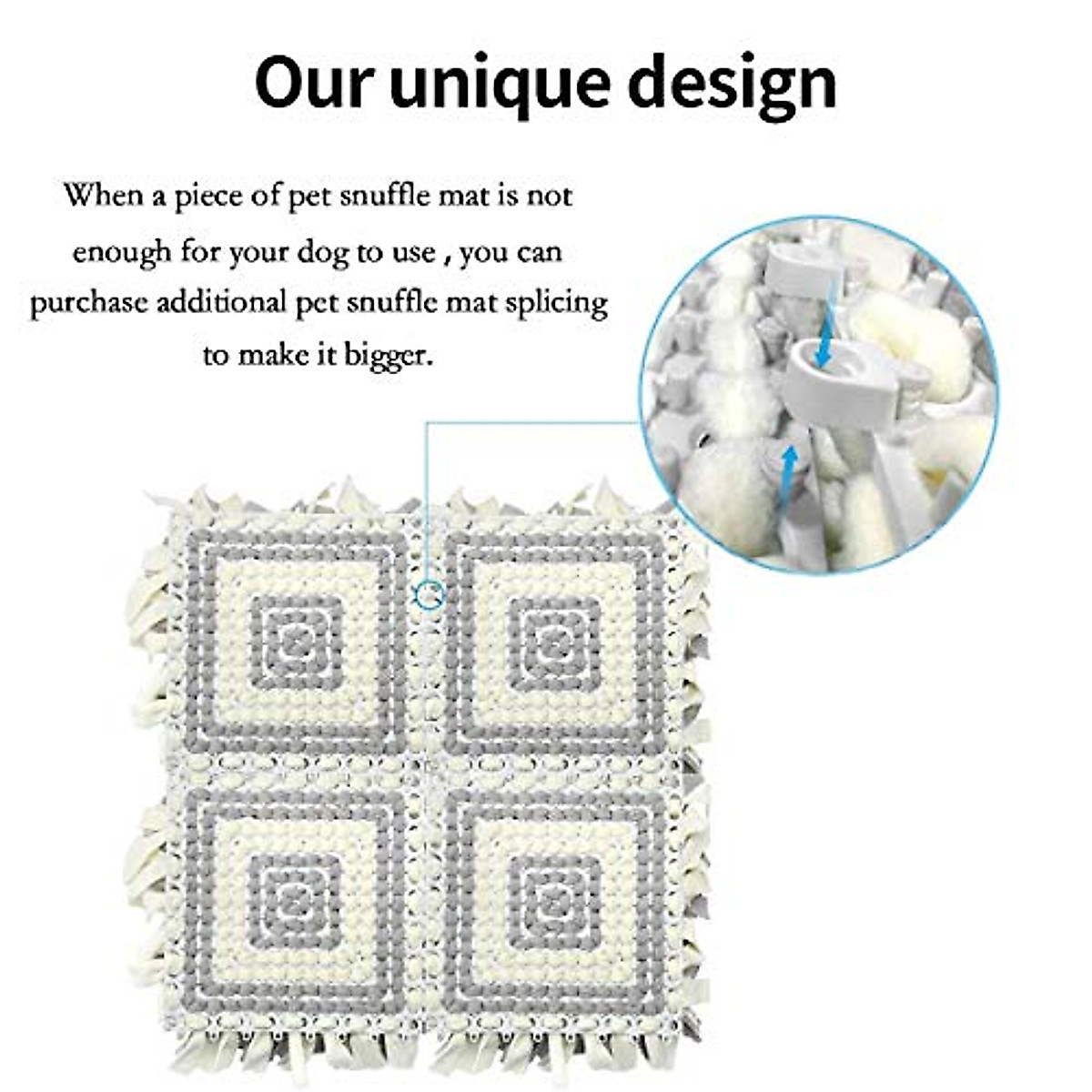 LIVEKEY Pet Snuffle Mat for Dogs, Dog Feeding Mat, Nosework Training Mats for Foraging Instinct Interactive Puzzle Toys (Gray&White) (Gray&White)