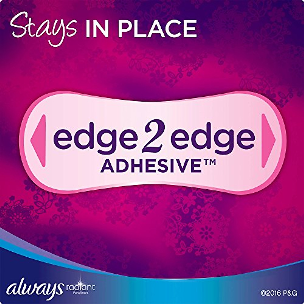 Always Radiant Pantyliners, Regular, Unscented, 48 Count, 2 Pack. (Includes 96 Pantiliners Total.)
