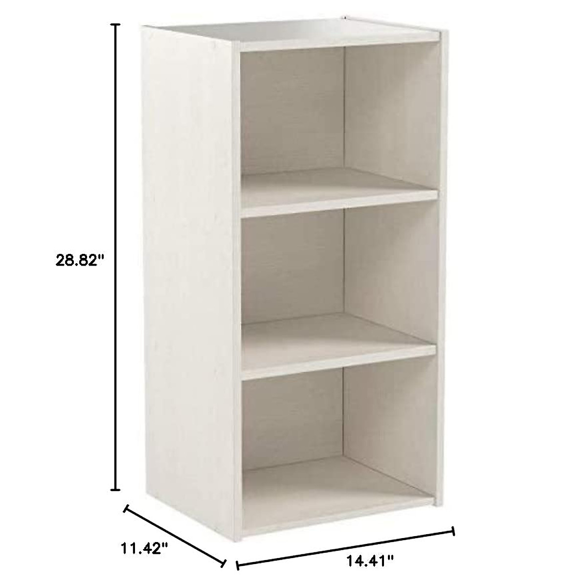 IRIS USA 3-Tier Modular Open Cubby Storage Shelf, Sturdy Storage Bookshelf Cabinet for Living Room Bedroom Guest Room Office Dorm Room Kids Room and Bathroom, White