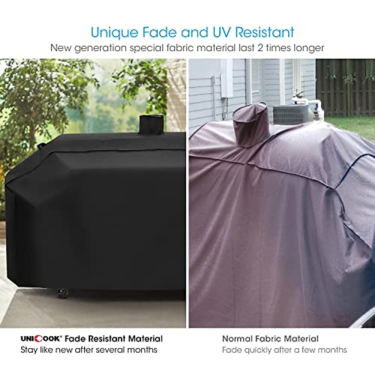 Unicook 79 Inch Grill Cover, Compatible with Smoke Hollow, Pit Boss, Heavy Duty Waterproof Gas Charcoal Combo Grill Cover with Sealed Seam, Fade Resistant BBQ Cover, Compared to Smoke Hollow GC7000