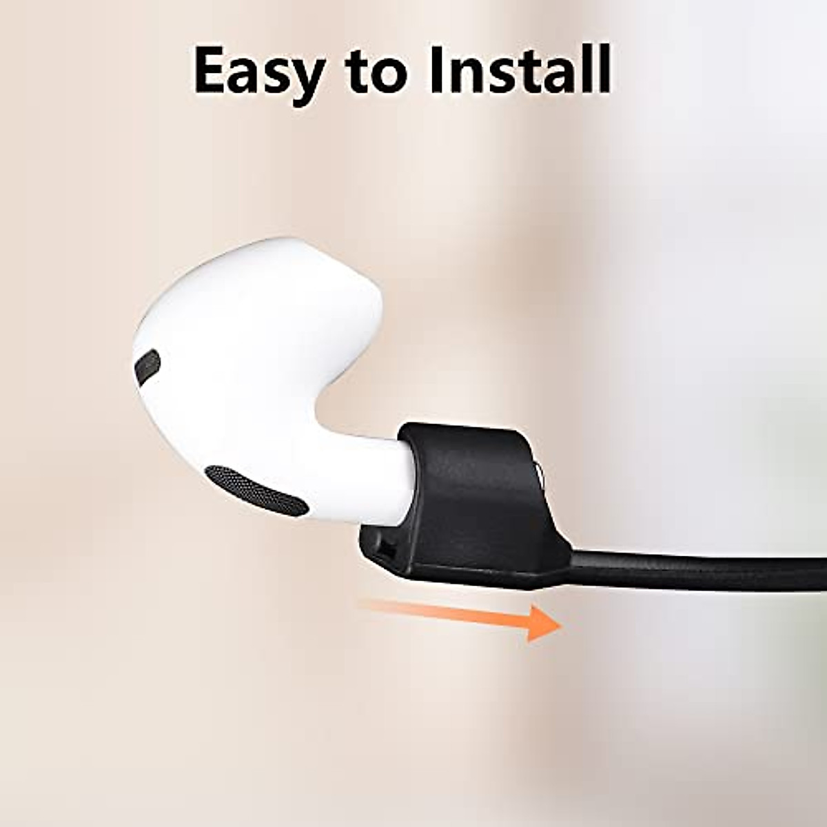 Kedoo Magnetic Anti-Lost Straps for AirPods 1/2/3/Pro/Pro 2, 4 PCS Colorful Soft Silicone Sports Lanyard, Neck Rope Cord for Running, Fitness, Dancing (Black White Blue Red)