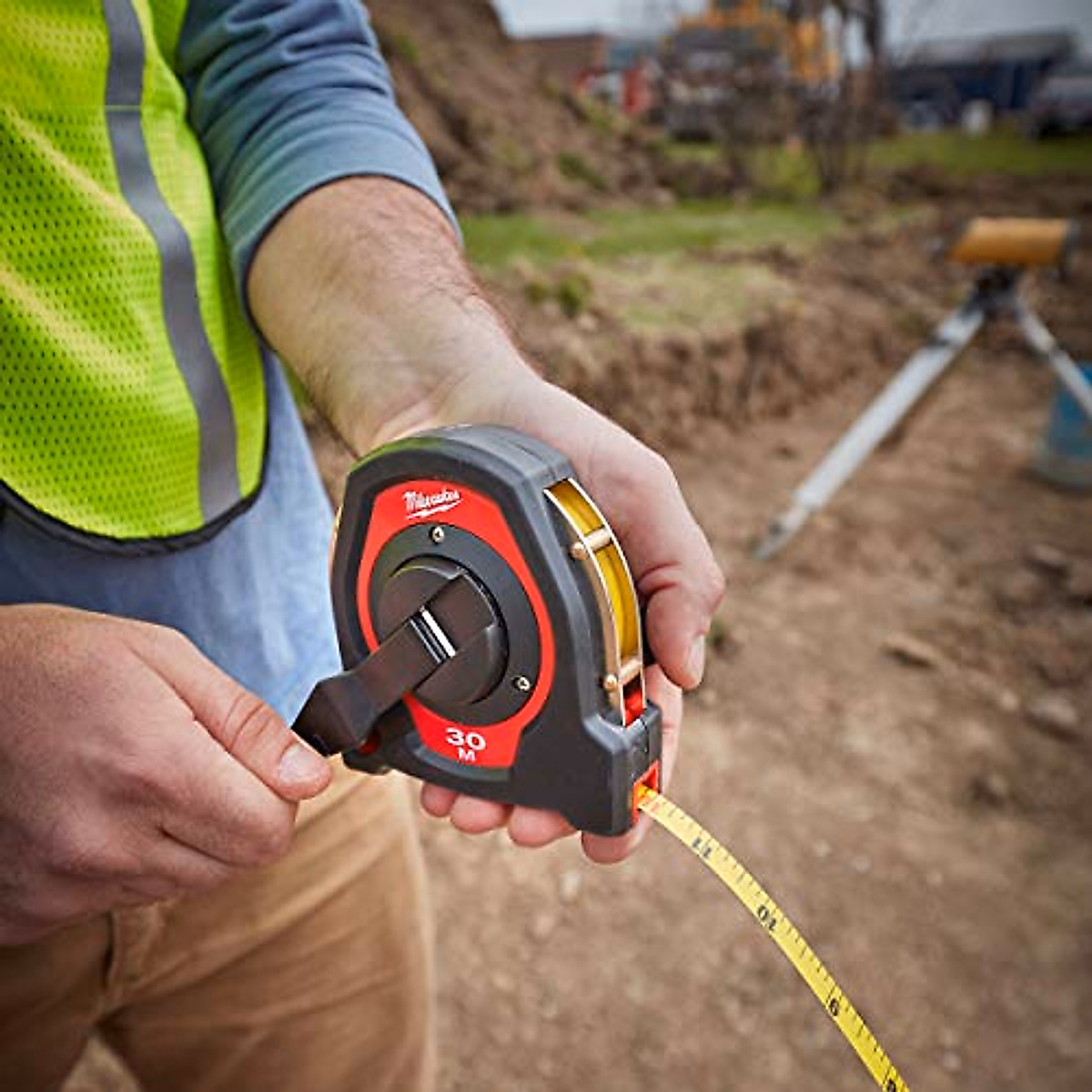 Milwaukee 48225103 Long Closed Tape 30m (Width 9.5mm) (Metric Only), Red