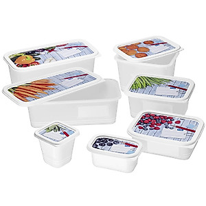 Rotho Domino Set of 4 Food Storage Container, Plastic (BPA-Free), 4X 0.5 litres (15.7 x 11.8 x 5.3 cm), Red, One Size