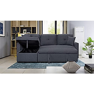 Devion Furniture LLDF Sectional, Dark Gray