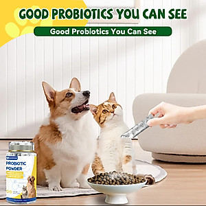 Pet Probiotics Powder for Dogs & Cats of All Ages, 5-Strain Probiotic Supplement for Digestive Health & Gut Health, 20 Stick Packs (60g/2.12oz)
