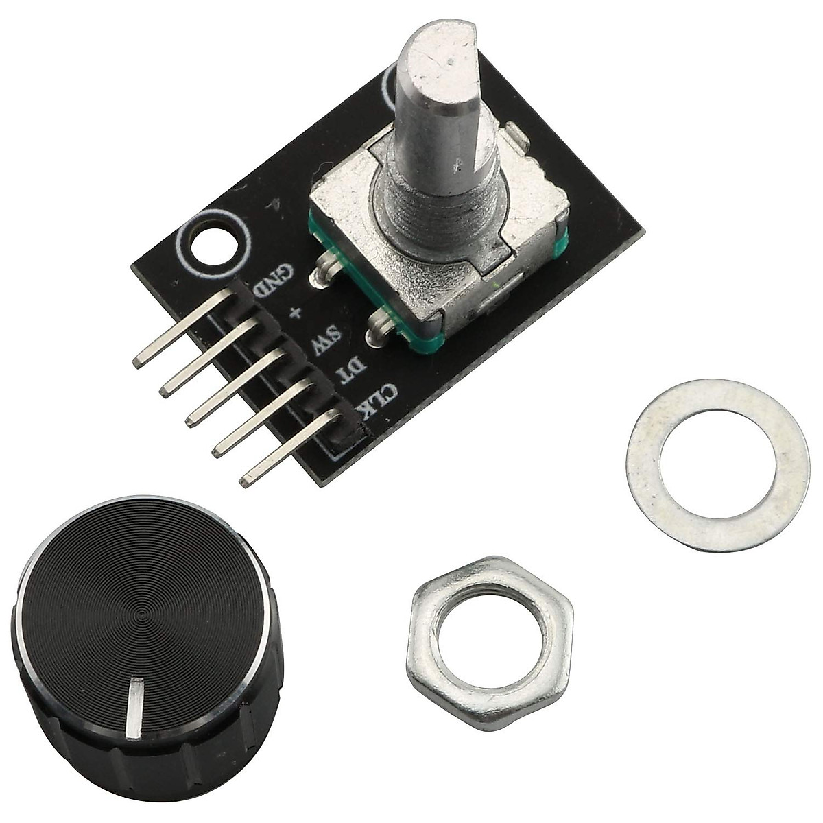 RLECS 2pcs Encoder Module Brick Sensor clickable Switch 360 Degree Rotary KY-040 with Knob Cap for Arduino