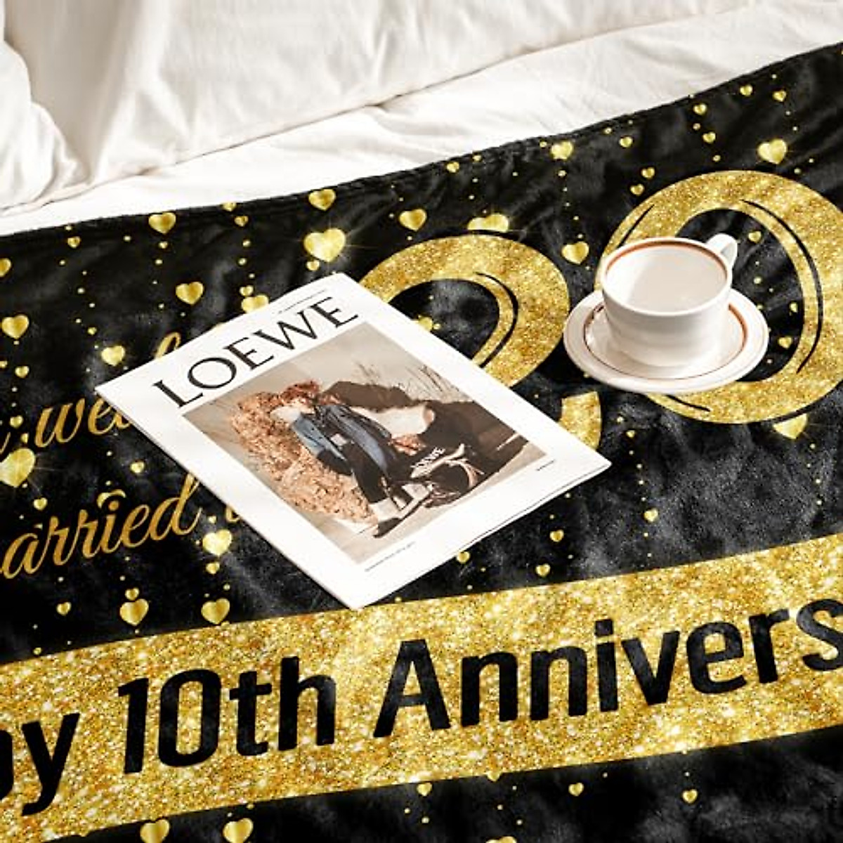 lpmisake 10 Year Anniversary Decorations Tin Gifts for 10th Anniversary Decorations 10 Year Anniversary Wedding Gifts for Couples Him Her Wife Husband Back in 2014 Custom Blanket