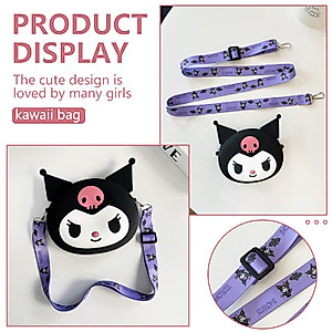 CZZLYJ Kawaii Bag, Cute Cartoon Shoulder Bag with Zipper, Anime Wallet Purse with Lanyard, Novetly Accessories for Grils Birthday Gifts
