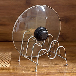 Cabilock Pot Lid Holder Stainless Steel Cutting Board Organizer Rack Pan Lid Organizer Pan Wok Storage Rack Cabinet Pantry Countertop Stand Holder for Plates Lid