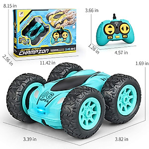 Meryi Mini Stunt RC Cars Toy, 4WD 2.4Ghz Remote Control Car Double Sided Rotating Vehicles, Kids Toy for Boys & Girls Birthday No Battery