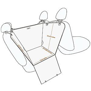 njnj Dog Car Seat Cover for Back Seat - Waterproof Dog Half Hammock for Cars,Scratchproof Pet Backseat Protector,Durable,Non-Slip Booster Seat for Small,Medium and Large Dogs