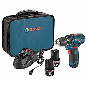 BOSCH PS31-2A 12V Max Lithium Ion 3/8in Compact 2 Speed Cordless Drill Driver Kit (Renewed)