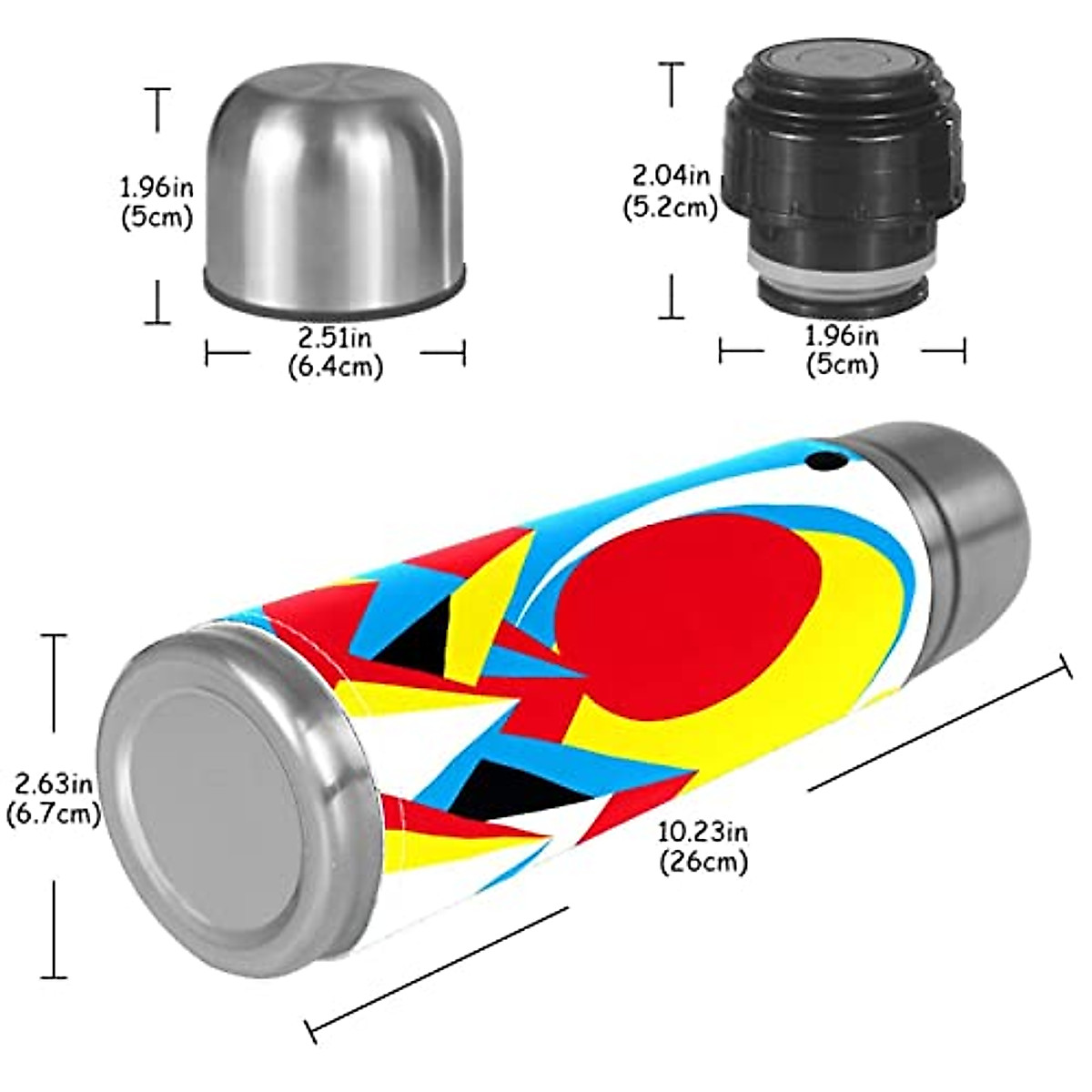 Stainless Steel Leather Vacuum Insulated Mug Geometry Thermos Water Bottle for Hot and Cold Drinks Kids Adults 16 Oz