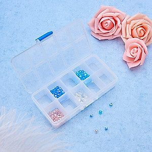 4 Pcs 10 Grids 5 Inch x 2.5 Inch Adjustable Small Removable Clear Plastic Jewelry Organizer Divider Storage Box Jewelry Earring Tool Containers (White (10-Grid) 4pcs)