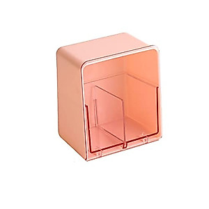 Qtip Holder Canisters Bathroom Cosmetic Makeup Pads Cotton Swabs Storage Organizer Container with 2 Grids, Bathroom Dresser Counter-top Office Desktop Storage Dispenser, Pink