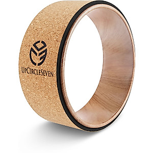 UpCircleSeven Yoga Wheel for Back Pain - Deep Tissue Massage - Yoga Back Roller Wheel for Back Pain Relief Stretching Myofascial Release Mobility (Cork, 12)