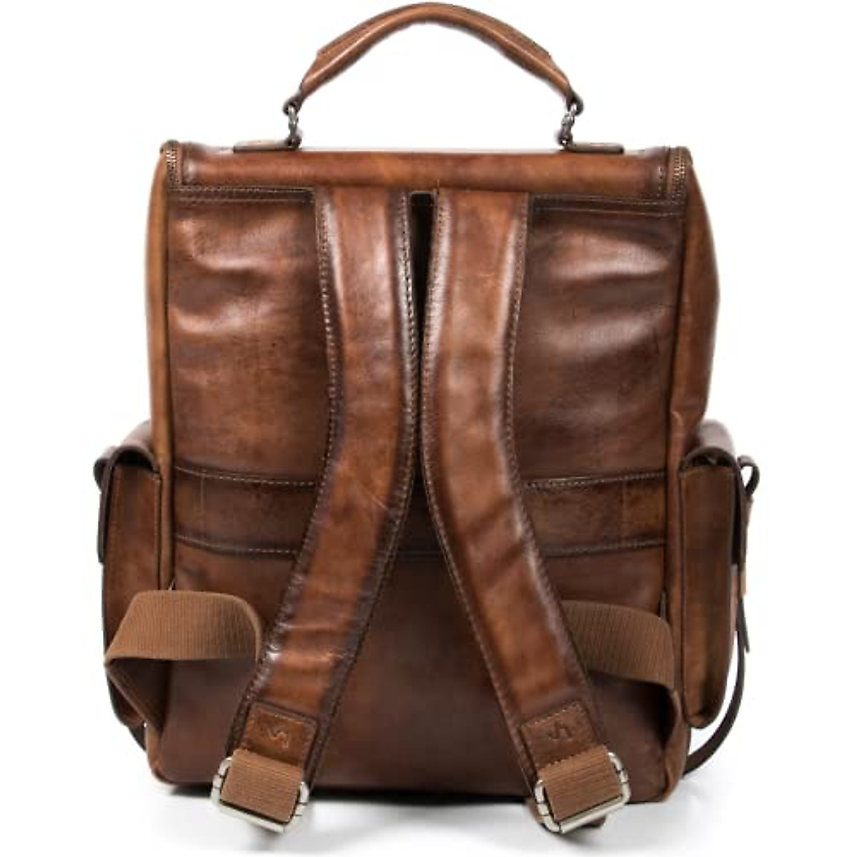 VELEZ Full Grain Leather Backpack for Men - 15.6 Inch Laptop Bag - Tan Designer Bookbag - Business Mens Computer Shoulder Bags