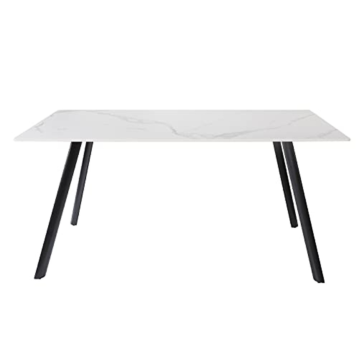 62.9" Modern White Dining Table Sintered Stone Rectangula Small Table (1 Table)
