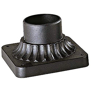 TRANS GLOBE Lighting 100 BK Outdoor Canby 5.5" Post Base Mount, Black, 3" Diameter at mounting Bracket