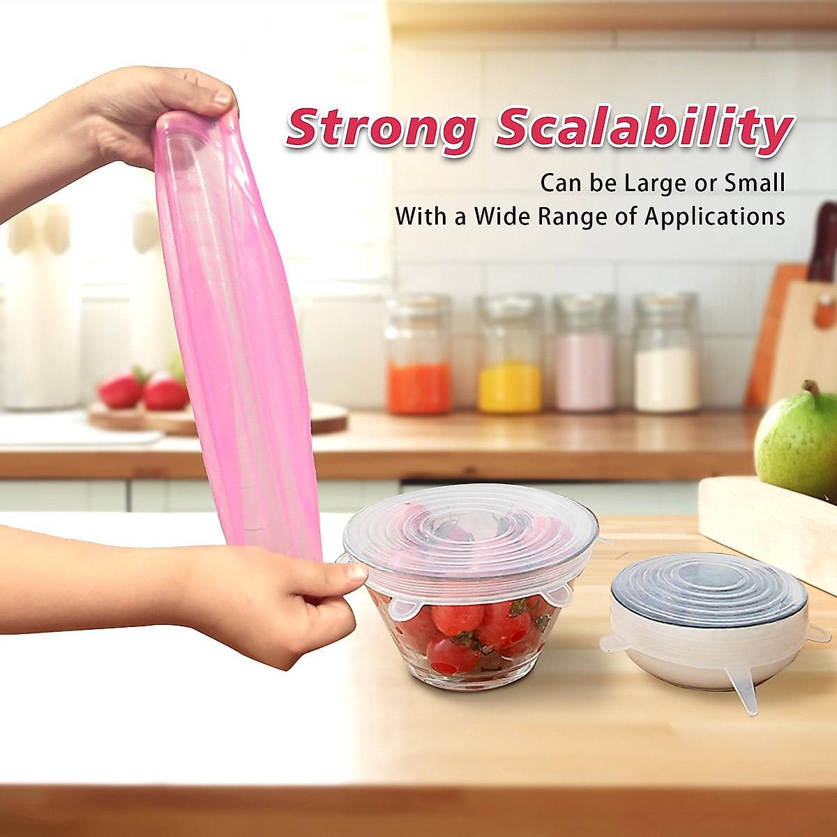 SXunacou 14 piece set circular square silicone dustproof and fresh-keeping cover, kitchen and household stretchable refrigerator microwave sealing and fresh-keeping film (white)