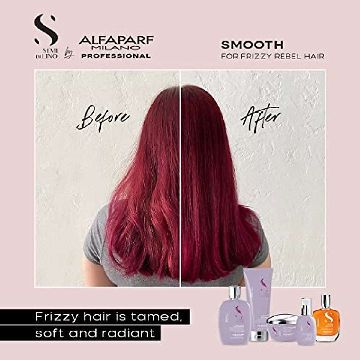 Alfaparf Milano Semi di Lino Smooth Conditioner for Frizzy and Rebel Hair - Detangles Hair - Controls Frizz - Straightens and Hydrates Unruly Hair, 6.76 fl. oz.