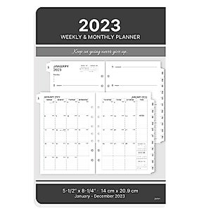 2023-2024 Planner Refills - Planner Refills 2023-2024, 2023-2024 Weekly & Monthly Planner Refills, 2023-2024 Planner Inserts, A5 Planner Refills, A5 Planner Inserts, 5-1/2" x 8-1/4", Jul.2023 -