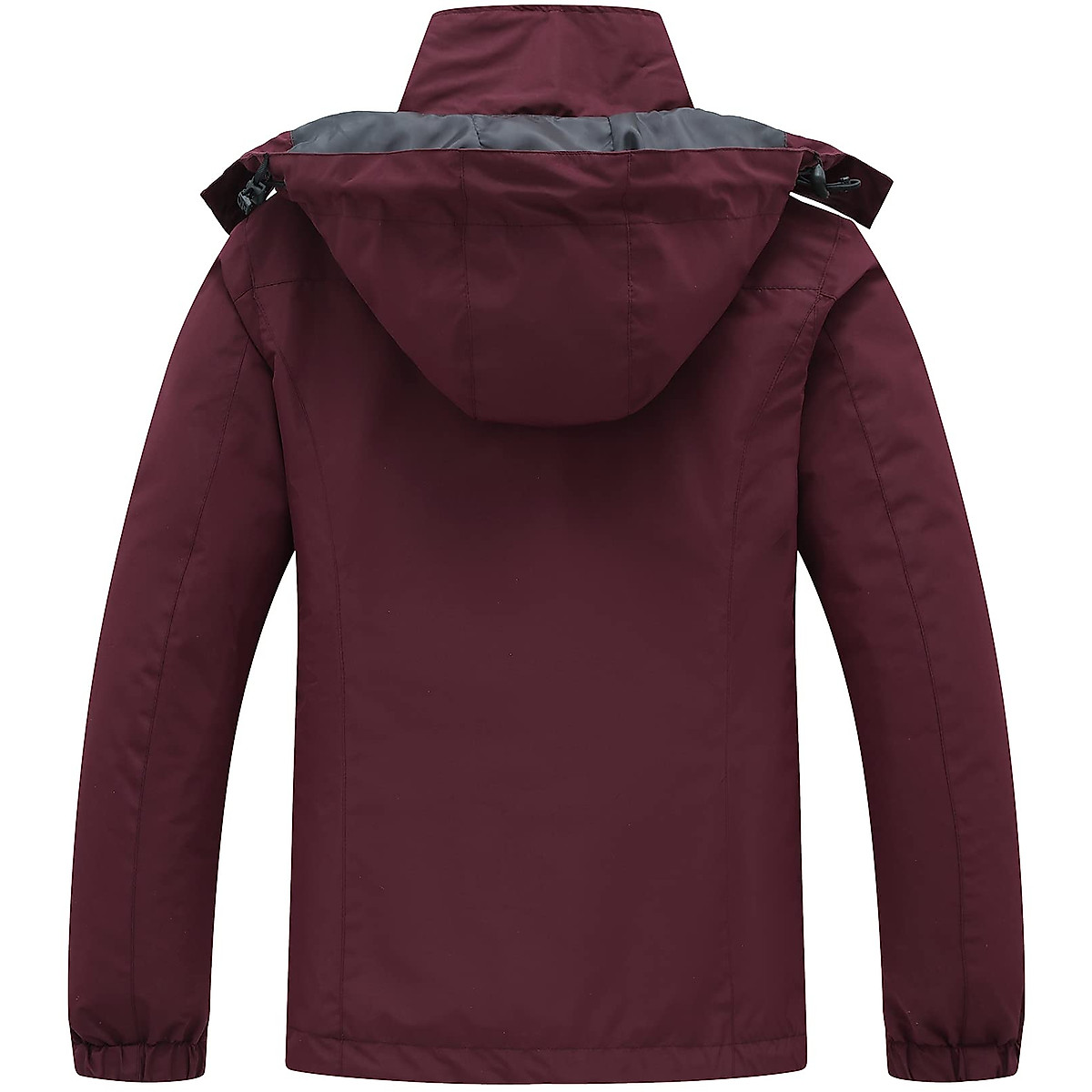 PTSOC Women's 3 in 1 Waterproof Ski Jacket Warm Winter Snow Coat Windproof Hooded Snowboarding Raincoat Wine Red X-Large
