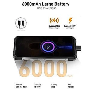 DOOGEE S98 PRO Rugged Smartphone, 8GB+ 256GB Android 12, Thermal Imaging Camera, 48MP 20MP Night Vision Camera, 6000mAh Big Battery, FHD IP68 Waterproof Cell Phone, NFC