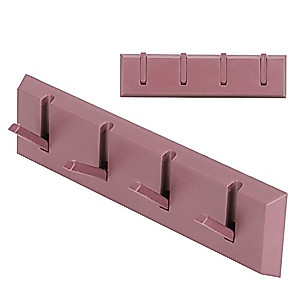 Fydun Wall Row Hook Pu Coat Key Holder Door Hat Hanger for Bathroom Wall Door Decor for Home Use, Multifunctional Accessory (Deep Meat)