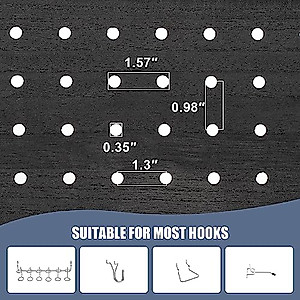 JVVMNJLK 4-Panel Pegboard Display Room Divider, Wood Folding Privacy Screen Freestanding Display Board Organizer for Retail, Craft Show, Art Display，Black