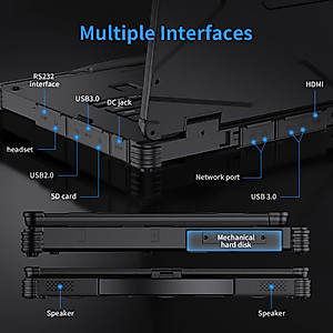 14 Inch Rugged Laptop Intel Core 11th i5-1135G7 700 Nits Sunlight Readable：Rugged Notebook FHD (1920 x 1080) Windows 11/16 GB Total RAM & 256 GB SSD/Wi-Fi 6/BT 5.1/Ethernet Port for Outdoor Work