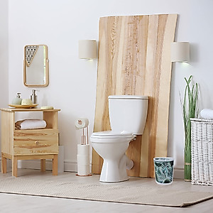 EVIDECO French Home Goods Tropical Printed Trash Can Wastebasket Plastic 4.5-liters-1.2-Gal