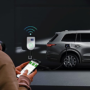 TopAutoGear EV Charger for Tesla & SAE J1772 Electric Cars - 48A Level 2, Bluetooth and WiFi App Control, 25FT Cable, NEMA14-50 Plug, Indoor/Outdoor Universal Fast Charging Station