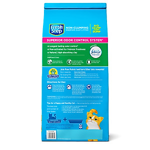 Fresh Step Non-Clumping Premium Cat Litter with Febreze Freshness, Scented - 21 Pounds (Package May Vary)