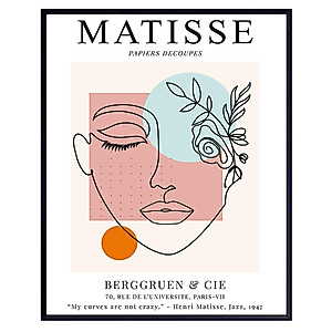 Matisse Wall Art - 8x10 Matisse Poster - Matisse Print - Line Art Decor - Minimalist Wall Art - Abstract Art - Aesthetic Pictures - Mid Century Modern Wall Art - Henri Matisse - Minimal Wall Art