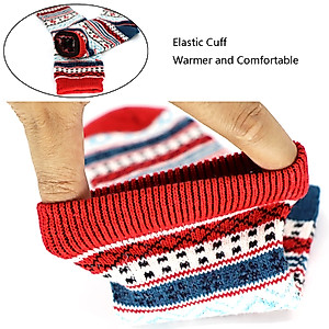 YZKKE 5Pairs Men Wool Socks Thick Thermal Hiking Winter Warm Boot Heavy Soft Cozy Socks for Cold Weather (Mul-2)