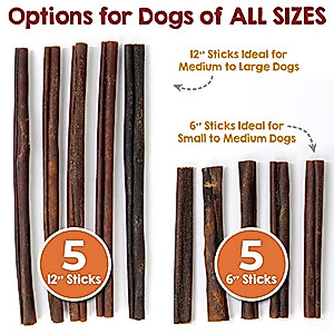 Riley's 6 Inch Beef Collagen Sticks for Dogs - Collagen Chews for Dogs - Bully Stick & Rawhide Alternative Dog Chews Long Lasting - No Raw Hide Dog Chews - Single Ingredient Dog Treat - 5 ct