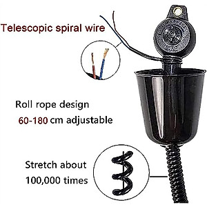 LINKANRUO Hanging Food Heat Lamp,Retractable Food Heating Lamp, with 250mm Food Warmer Lampshade and Bulb 250W, for Buffet,Kitchen,Restaurant,Catering Lamps