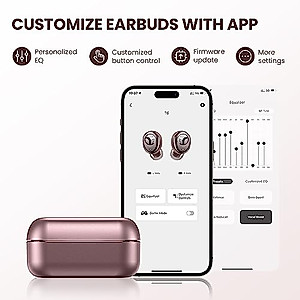 TRANYA T6 Wireless Earbuds with Qualcomm aptX Adaptive Audio, CVC 8.0 Noise Reduction Bluetooth Earphones, Multipoint Connection, Customized APP, IPX5 Waterproof Headphones for Sports
