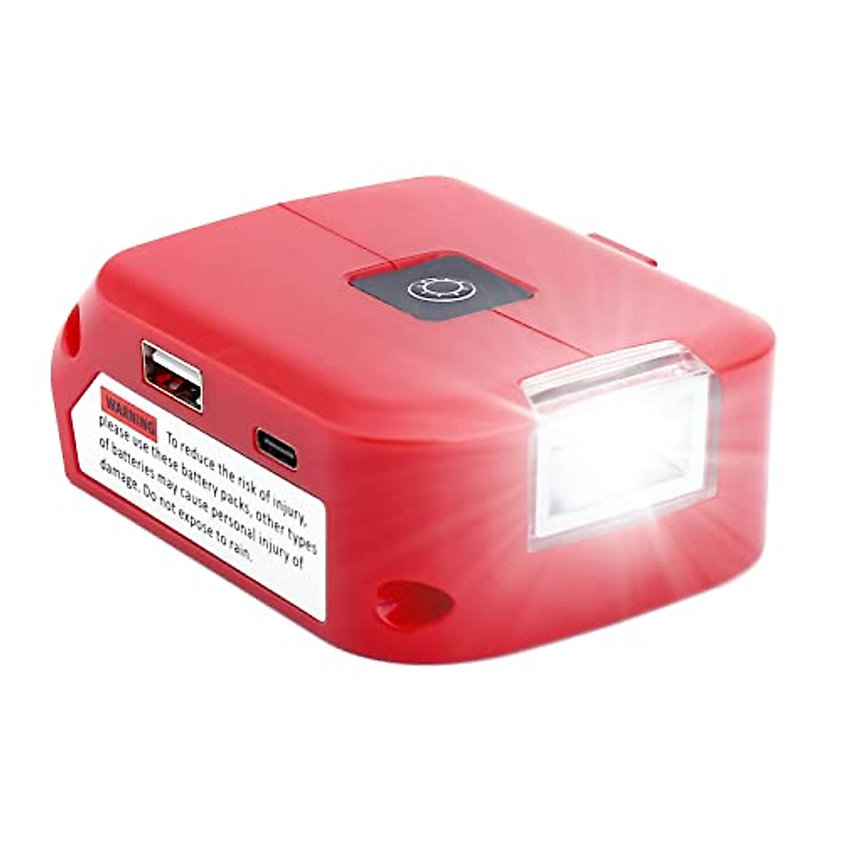 Dual USB Charger Adapter Replacement for Milwaukee M18 Power Source 49-24-2371 with LED Work Light, Compatible with Milwaukee M18 Battery 48-11-1850 48-11-1862 48-11-1820