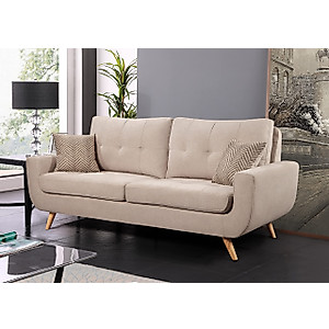 Abbyson Living Paige Sofa - Modern Design, Fabric, Stain Resistant, Ivory