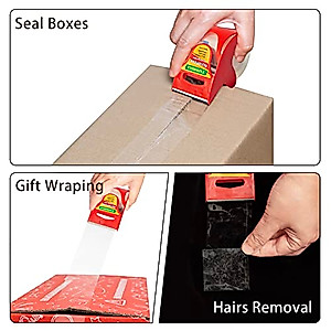 Packing Tape with Dispenser Clear Noiseless Packaging Tape for Shipping Moving Strong Sealing Adhesive Industrial Depot Tapes for Storage 1.96 inch x 33 Yards 1” Core 3 Pack