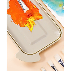 Multi-Use Paint Brush Basin with Brushes Holder, Multifunctional Three-piece Bucket, Washer, Trays, Palette Box, Artist Cleaner Cup for Watercolor Oil Gouache Painting with Lid, Paint Wash Pen Holder